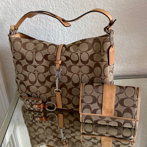 Coach | Bags | Vintage Coach Logo Canvas Shoulder Bag Like New | Poshmark